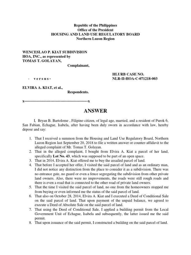 COUNTER Affidavit Land Dispute | PDF | Government | Common Law