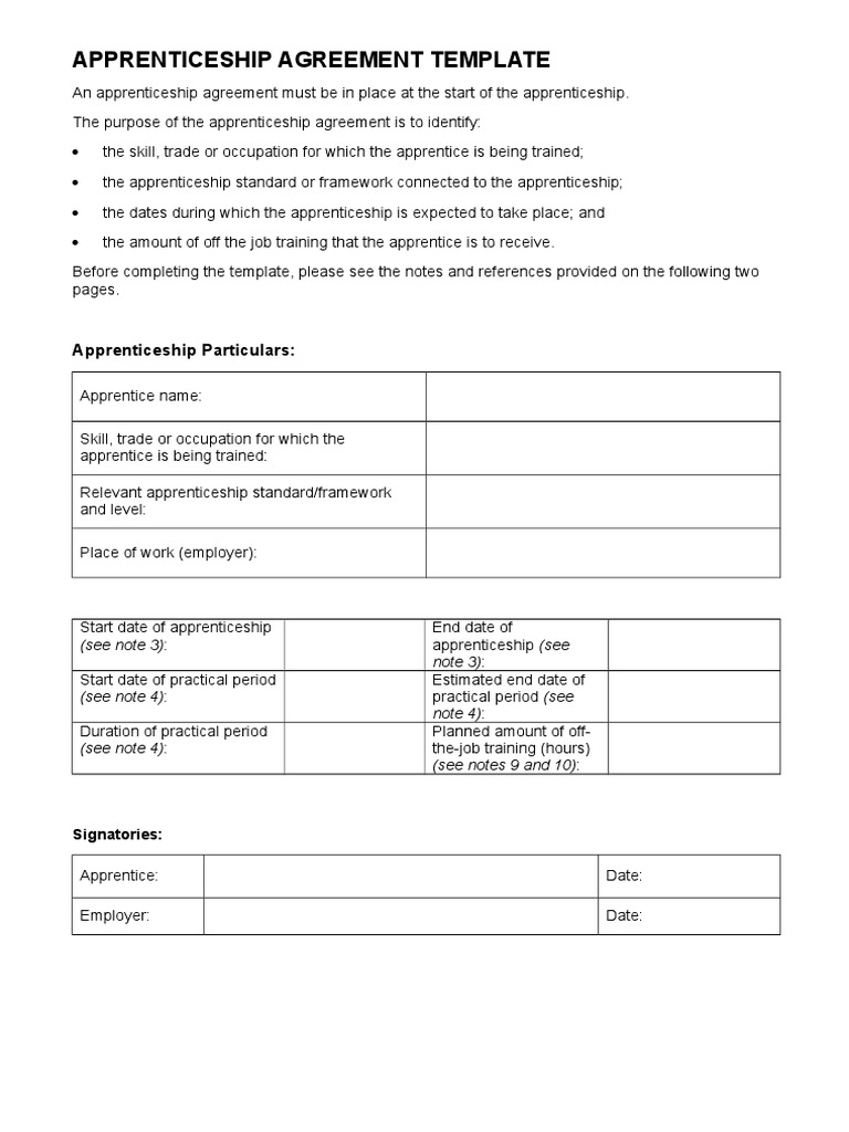 Apprenticeship Form | PDF | Apprenticeship | Employment