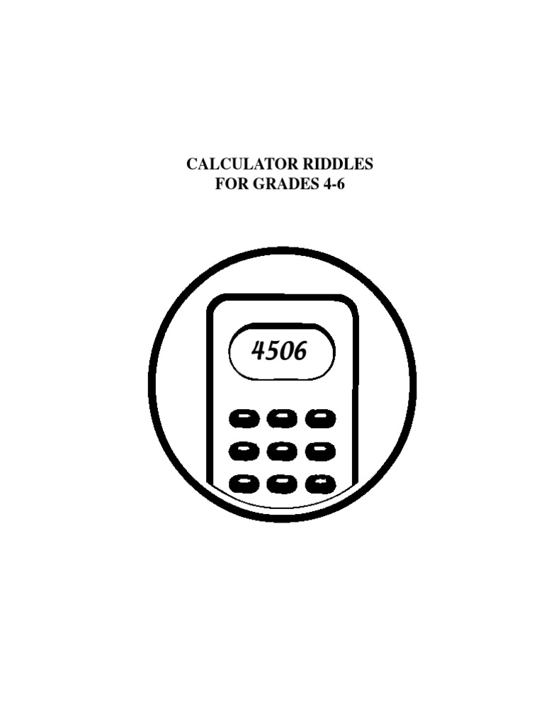 Calculator Riddles For Grades 4-6 | PDF | Hamburgers | Food And Drink