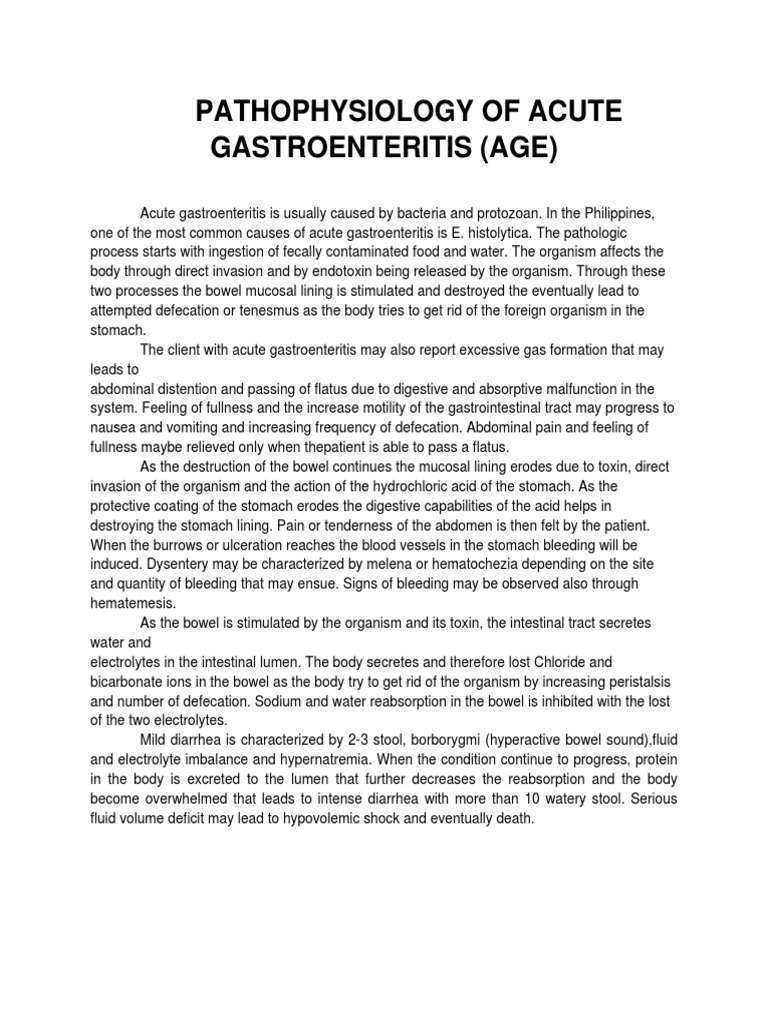 Acute Gastroenteritis Pathophysiology | PDF | Gastrointestinal Tract ...