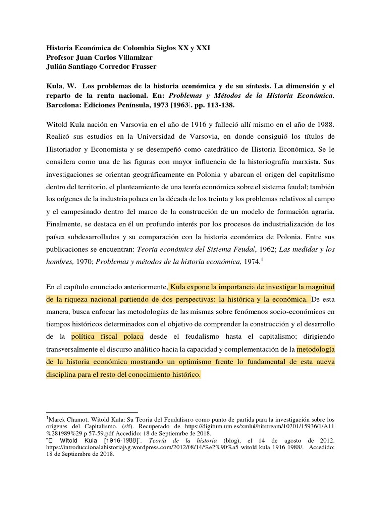 Witold Kula. H. Económica. | PDF | Feudalismo | Historia económica
