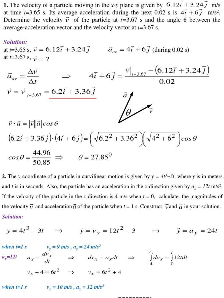 4P Cartesian Coordinates | PDF | Acceleration | Velocity