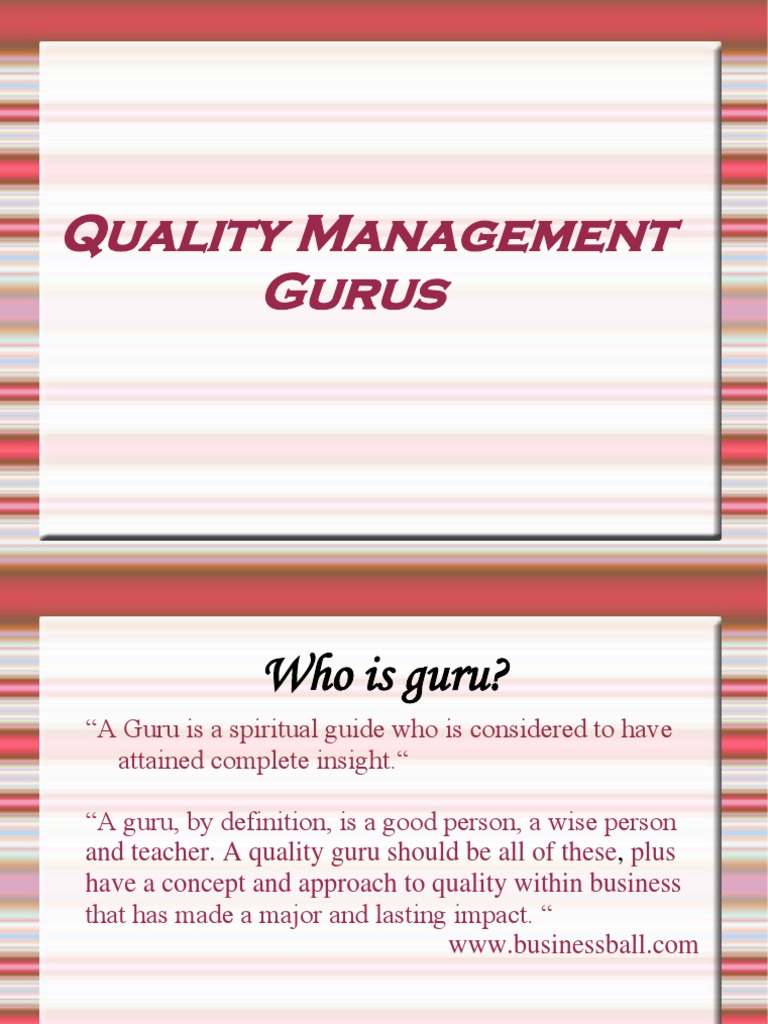 Quality Gurus | PDF | Customer | Business