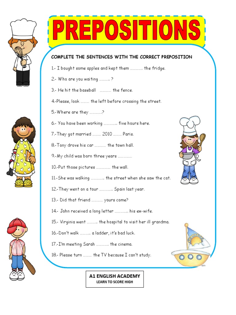 Preposition Practice Exercises | PDF