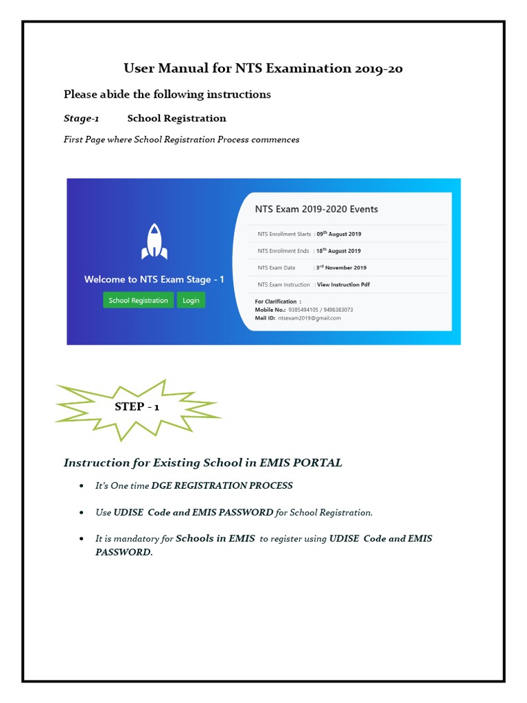 User Manual For NTS Examination 2019-20: Please Abide The Following ...