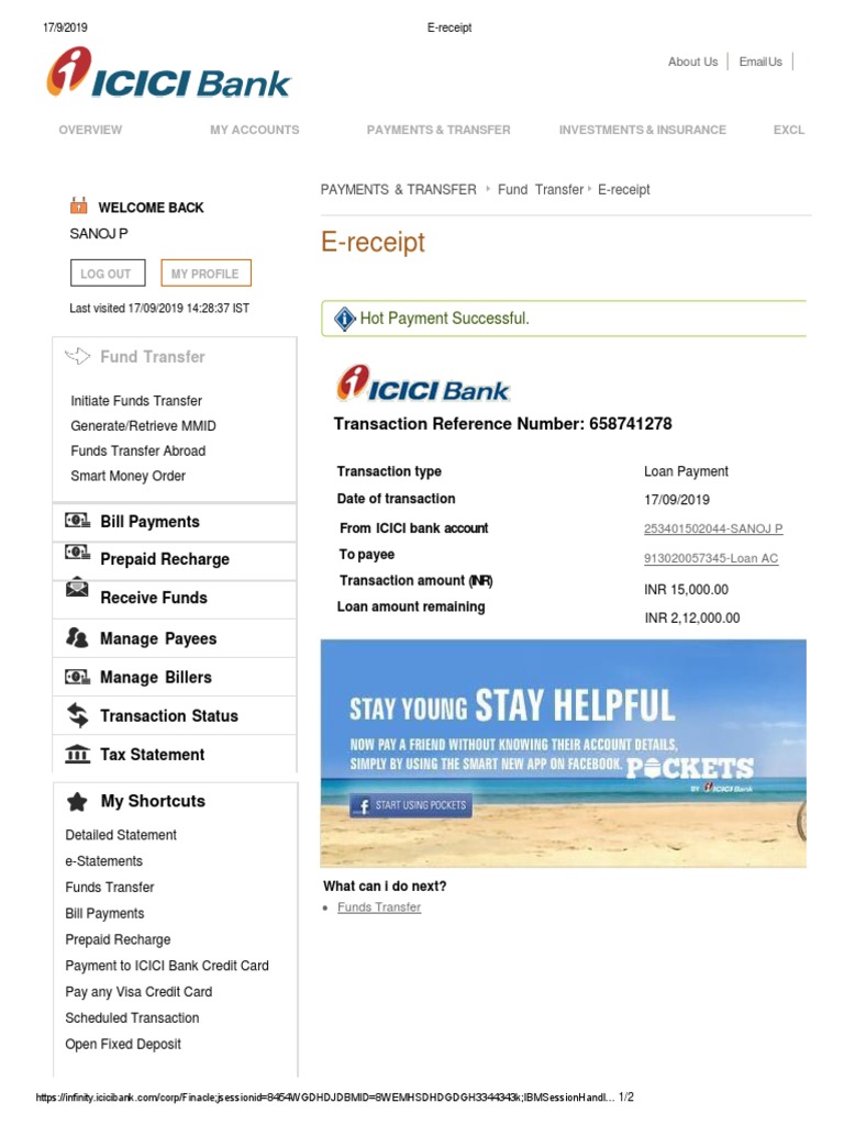E-Receipt: Transaction Reference Number: 658741278 | PDF | Credit Card ...