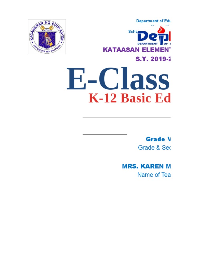 k-12 E-Class Record | PDF