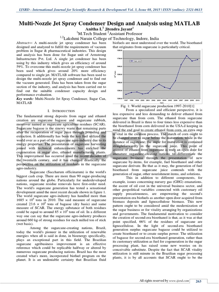 Multi-Nozzle Jet Spray Condenser Design PDF | PDF | Sugarcane | Biofuel