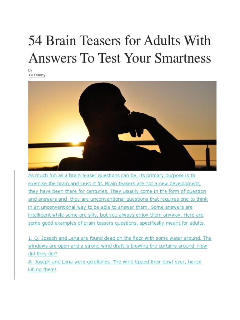 54 Fun Brain Teasers for Adults | PDF | Nature