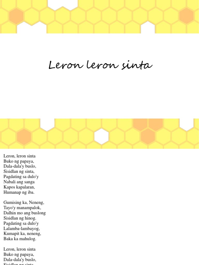 Leron Leron Sinta | PDF | Art | Poetry