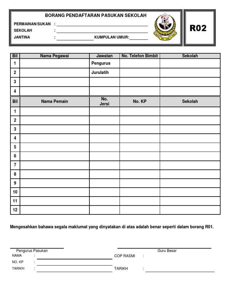 BORANG R02 Daerah | PDF