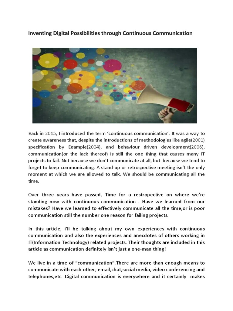 Inventing Digital Possibilities Through Continuous Communication | PDF ...