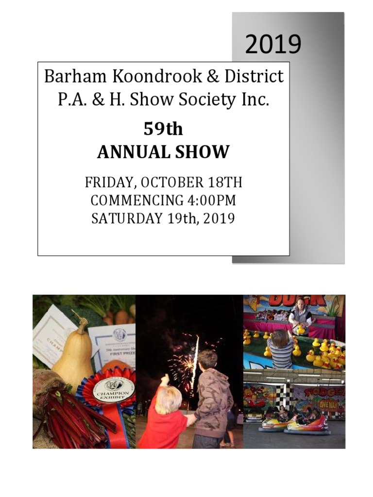 2019 Barham Koondrook Show Schedule | PDF | Wool | Cattle