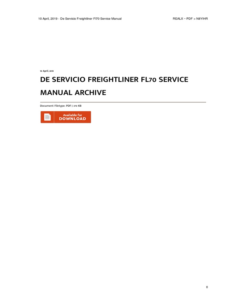 De Servicio Freightliner fl70 Service Manual PDF | PDF | Truck ...