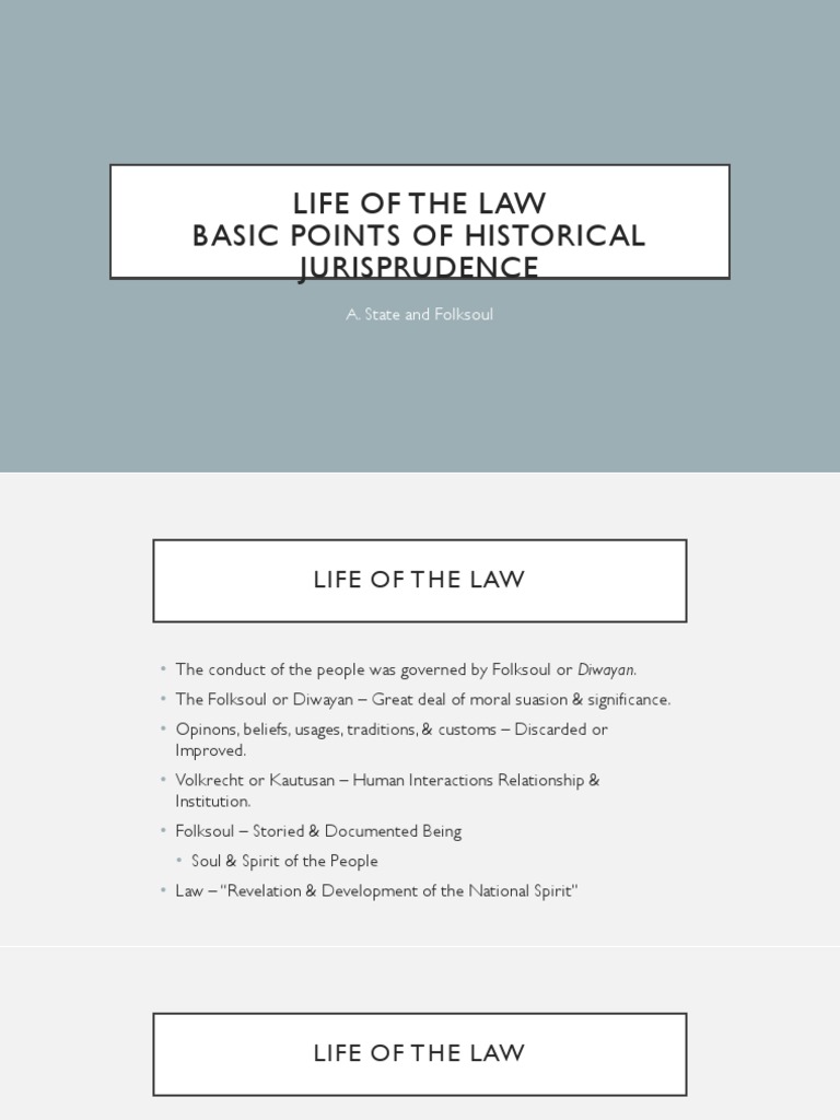 Basic Points of Historical Jurisprudence | PDF | Jurisprudence | Ethical Principles