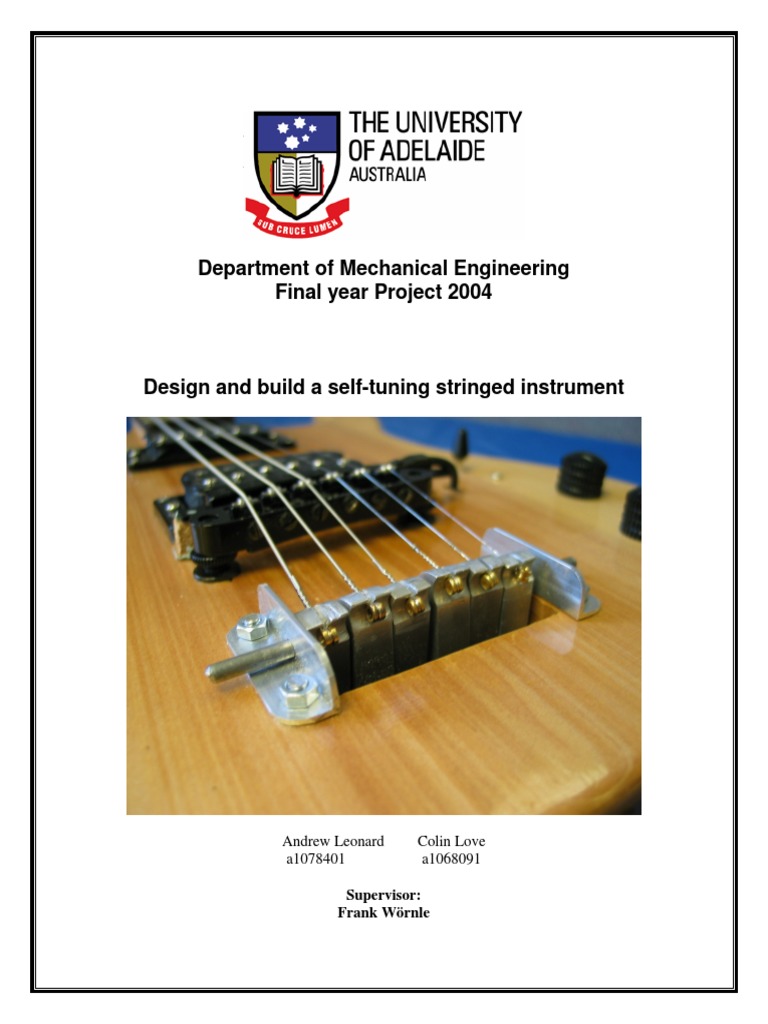Department of Mechanical Engineering Final Year Project 2004 | PDF ...