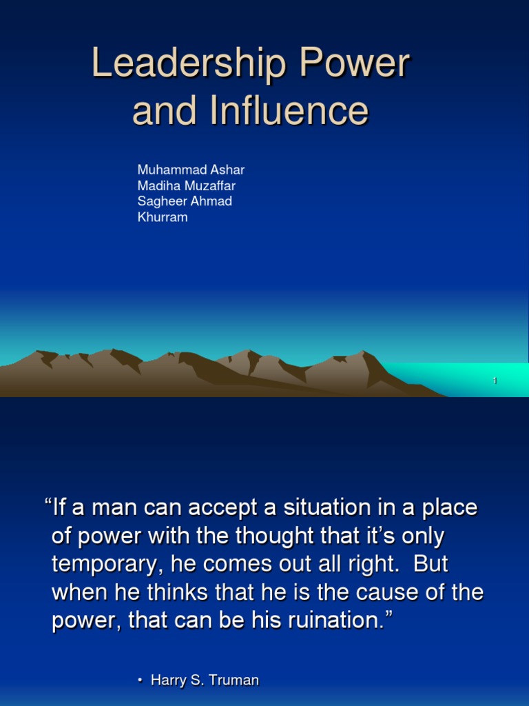 Leadership Power and Influence Dynamics | PDF | Power (Social And ...