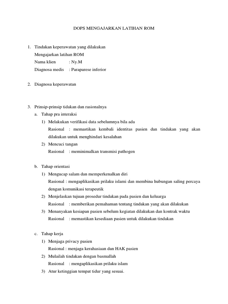 Dops Mengajarkan Latihan Rom | PDF