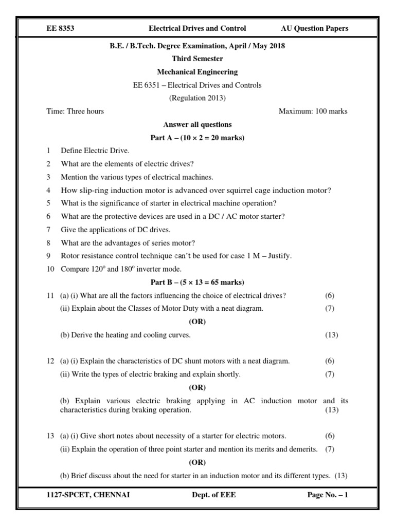 EE8353 - EDC Anna University Old Question Papers | PDF | Electric Motor ...