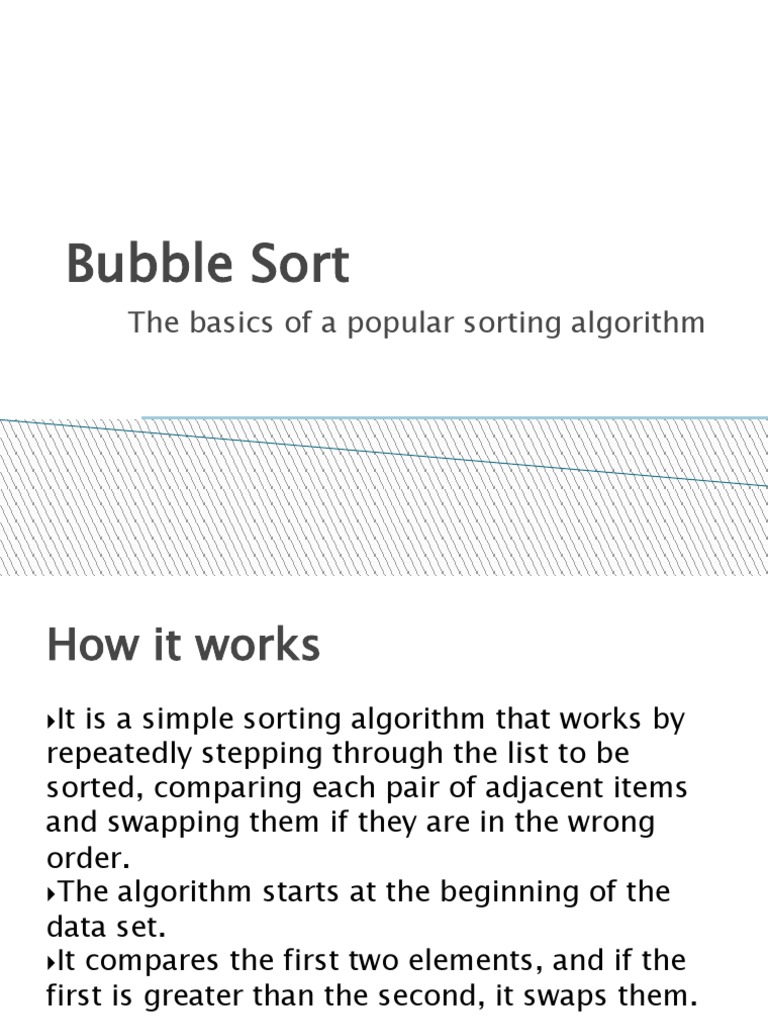 Bubble Sort: The Basics of A Popular Sorting Algorithm | PDF | Computers