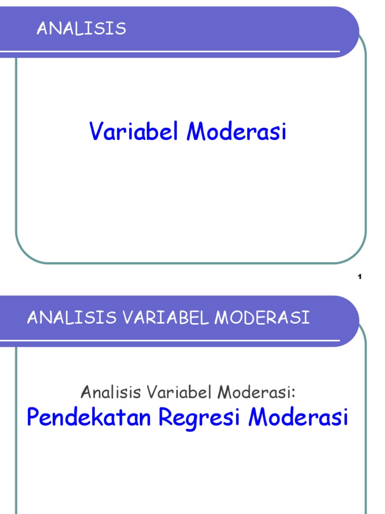 Analisis Variabel Moderasi dalam Regresi | PDF