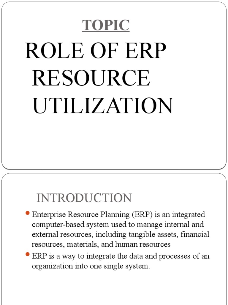 ERP Stands For Enterprise Resource Planning | PDF