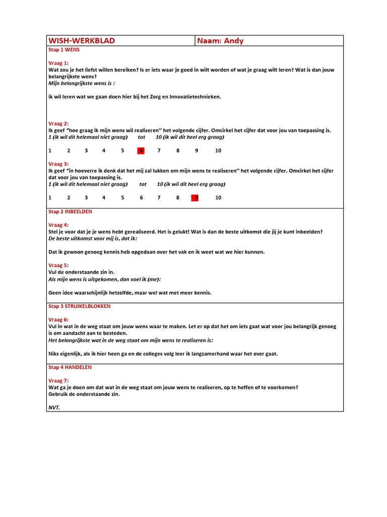 Wish Formulier - 2 Dingen Die Ik Wil Leren | PDF