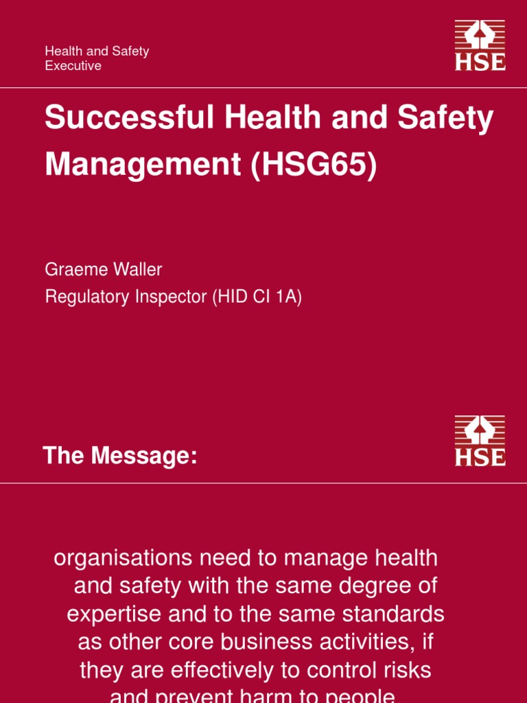 Successful Health and Safety Management (HSG65) : Graeme Waller ...