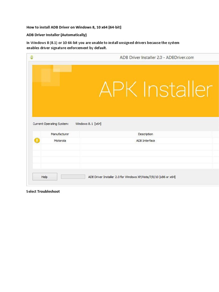 How To Install Adb Usb Driver On Windows 10 8 7 Vista Xp