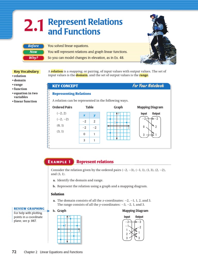Represent Relations and Functions: For Your Notebook | Download Free PDF | Function (Mathematics ...