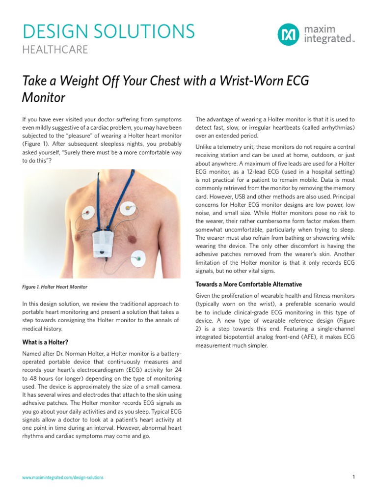 Ds147 Take A Weight Off Your Chest With A Wrist Worn Ecg Monitor | PDF ...