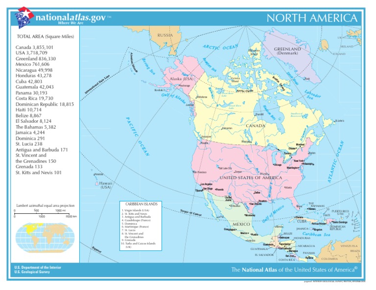 North America: Nationalatlas - Gov | Download Free PDF | Caribbean ...