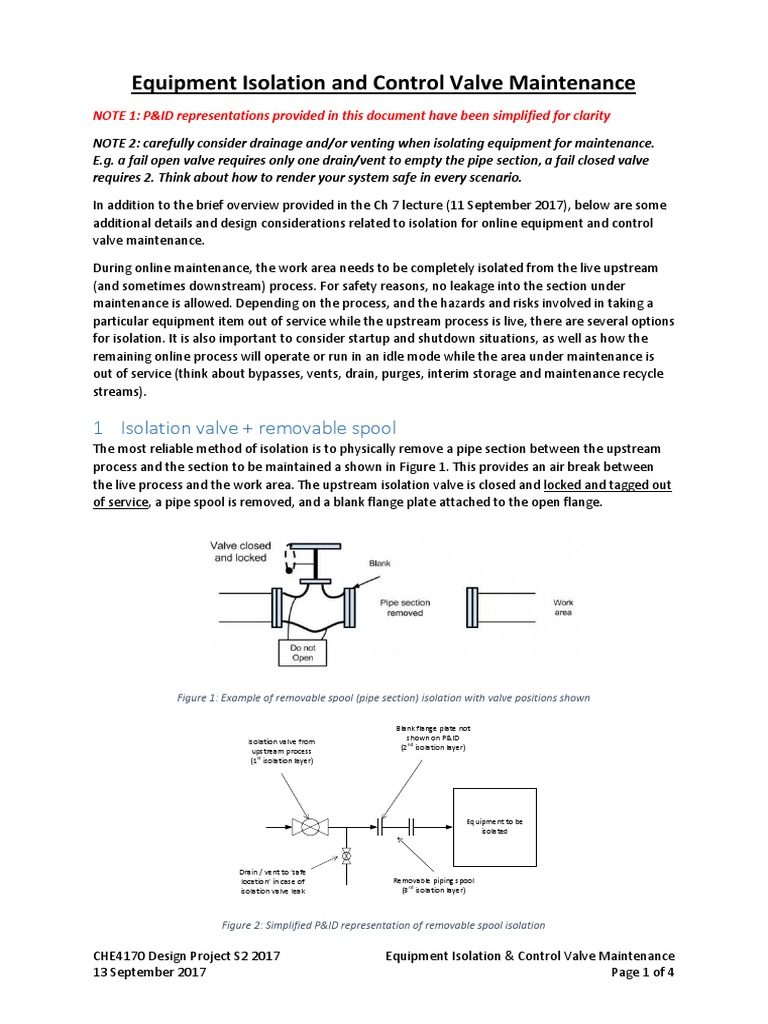 FACTSHEET - Online Equipment Isolation and Maintenance | PDF | Valve ...