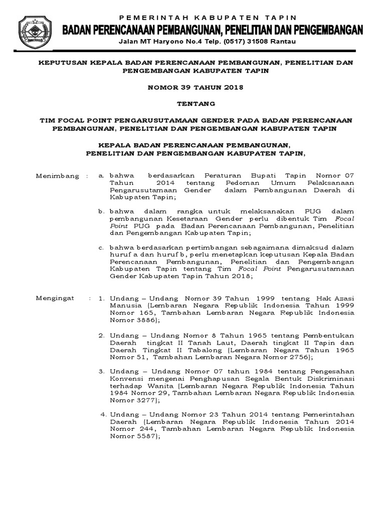 Contoh SK FOCAL POINT | PDF