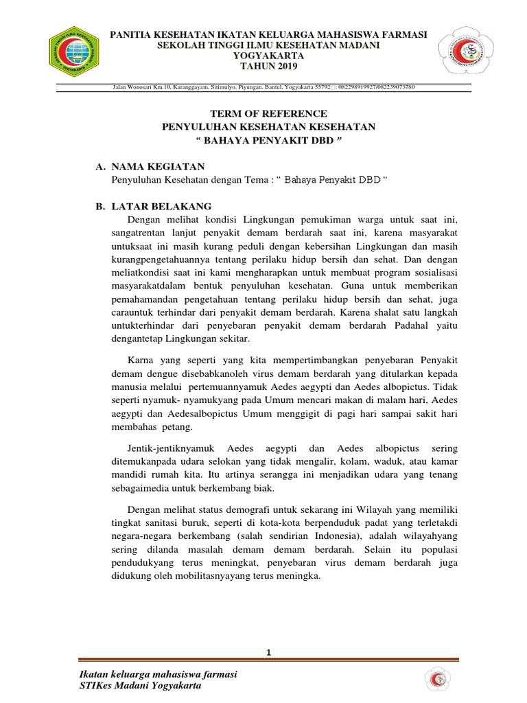 Contoh TOR Seminar Kesehatan | PDF