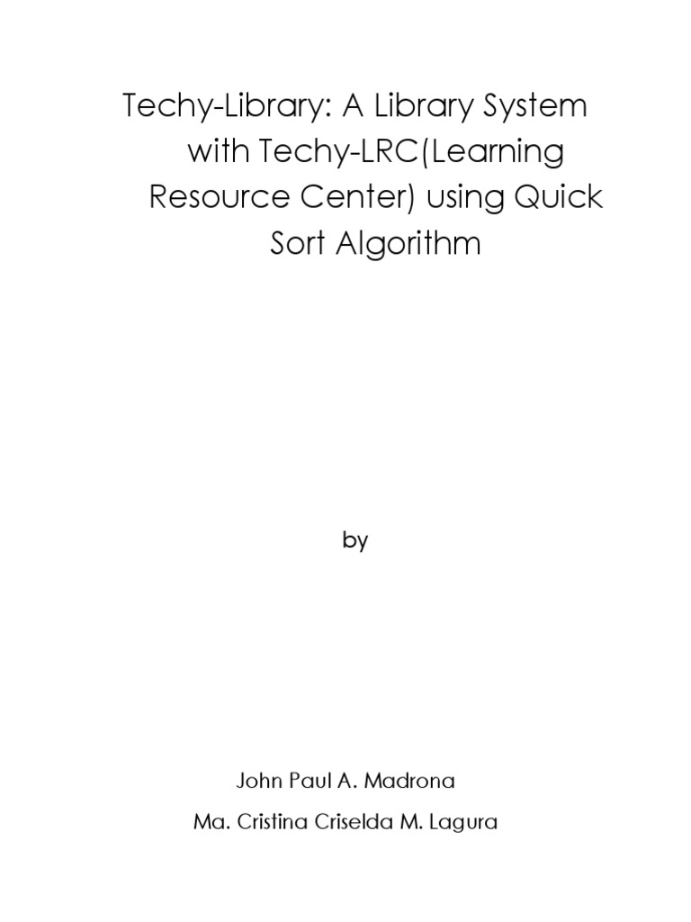 Techy-Library: A Library System With Techy-LRC (Learning Resource ...