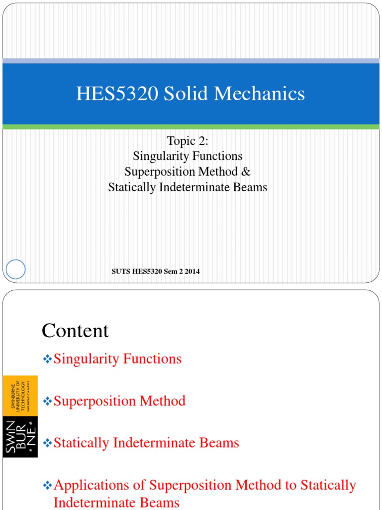 Topic 2 (Singularity Functions & Statitically Indeterminate Beams) 2 | PDF | Beam (Structure ...