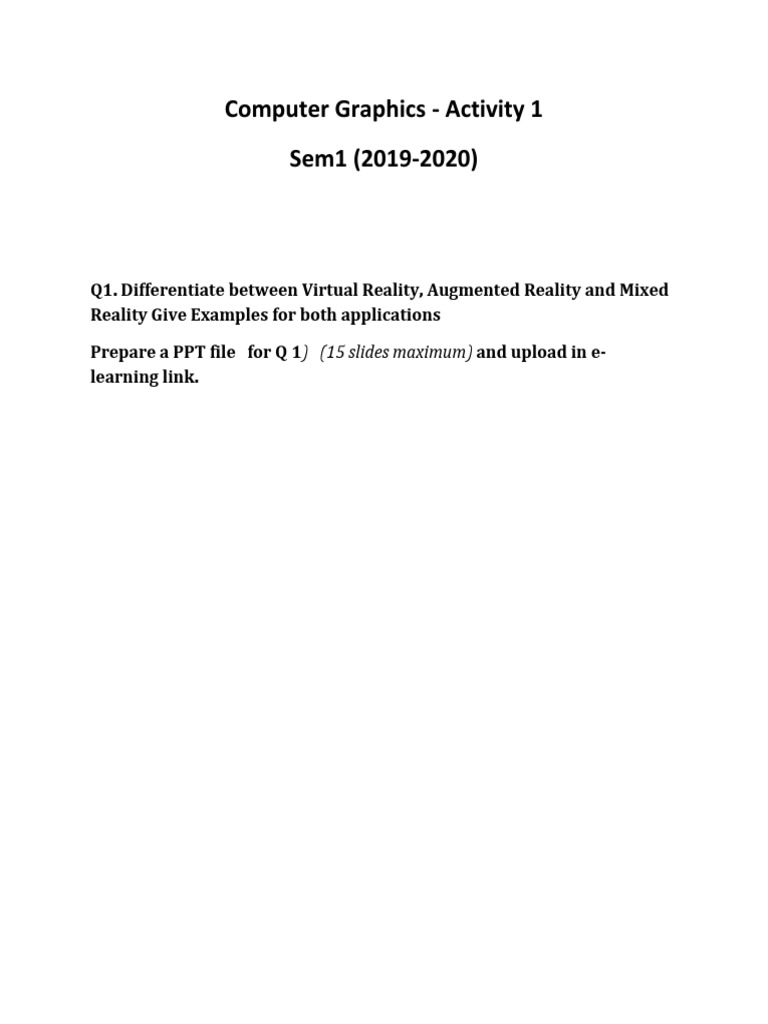 Computer Graphics - Activity 1 Sem1 (2019-2020) | PDF