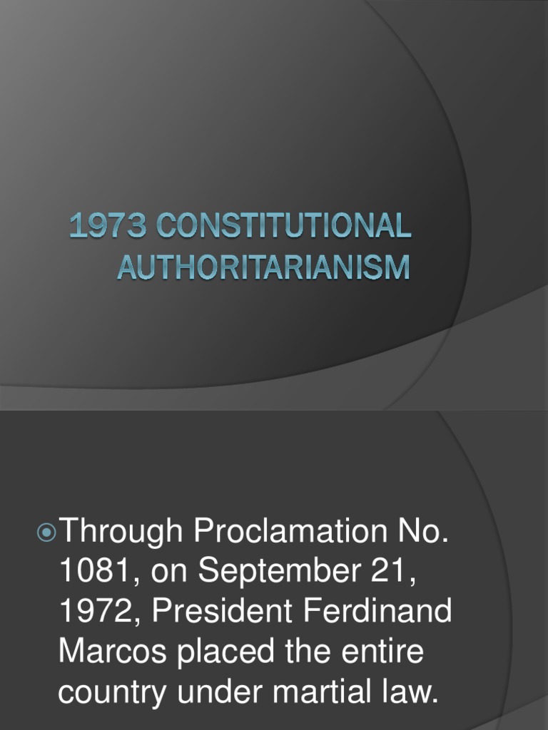 1973 Constitutional Authoritarianism | PDF