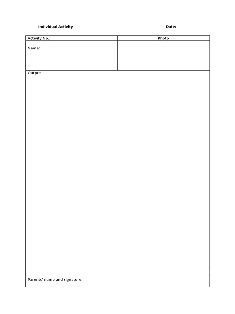 Individual Activity Sheet | PDF