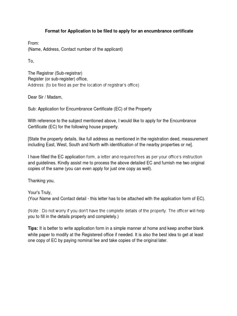 Encumbrance Certificate Google Docs | PDF | Law