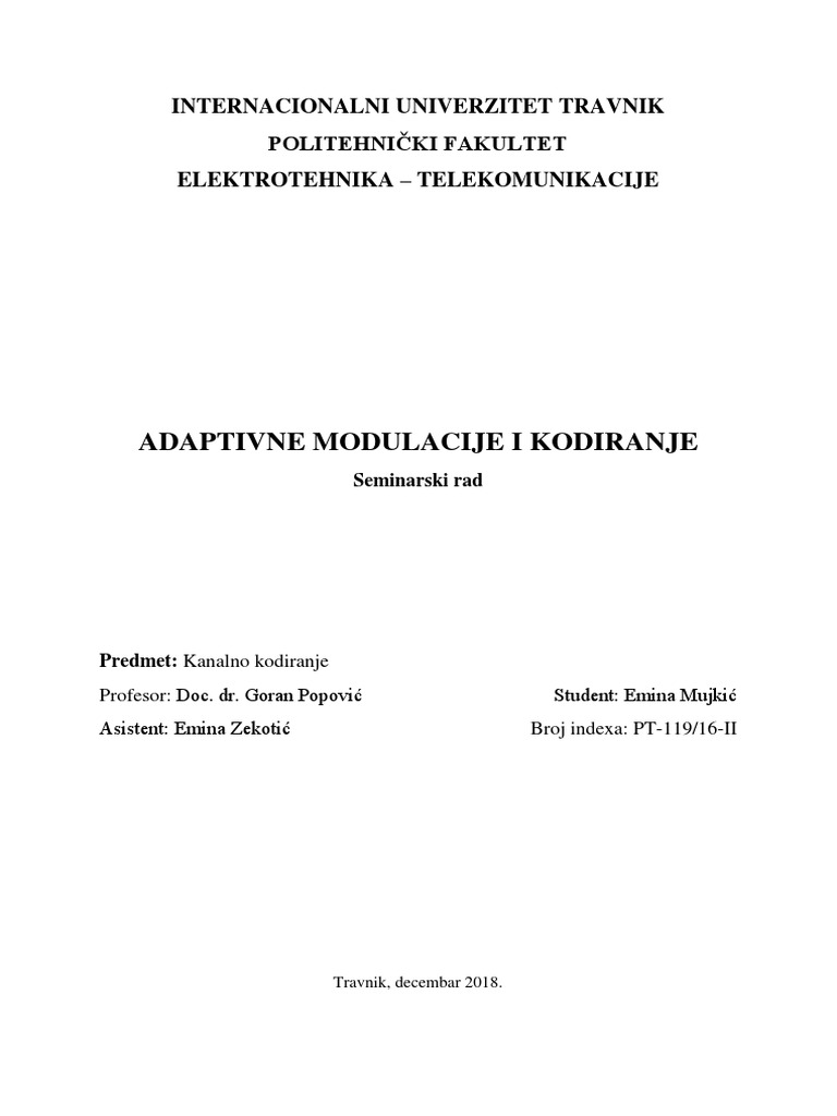 Adaptivna Modulacija I Kodiranje7649800624926618613 | PDF