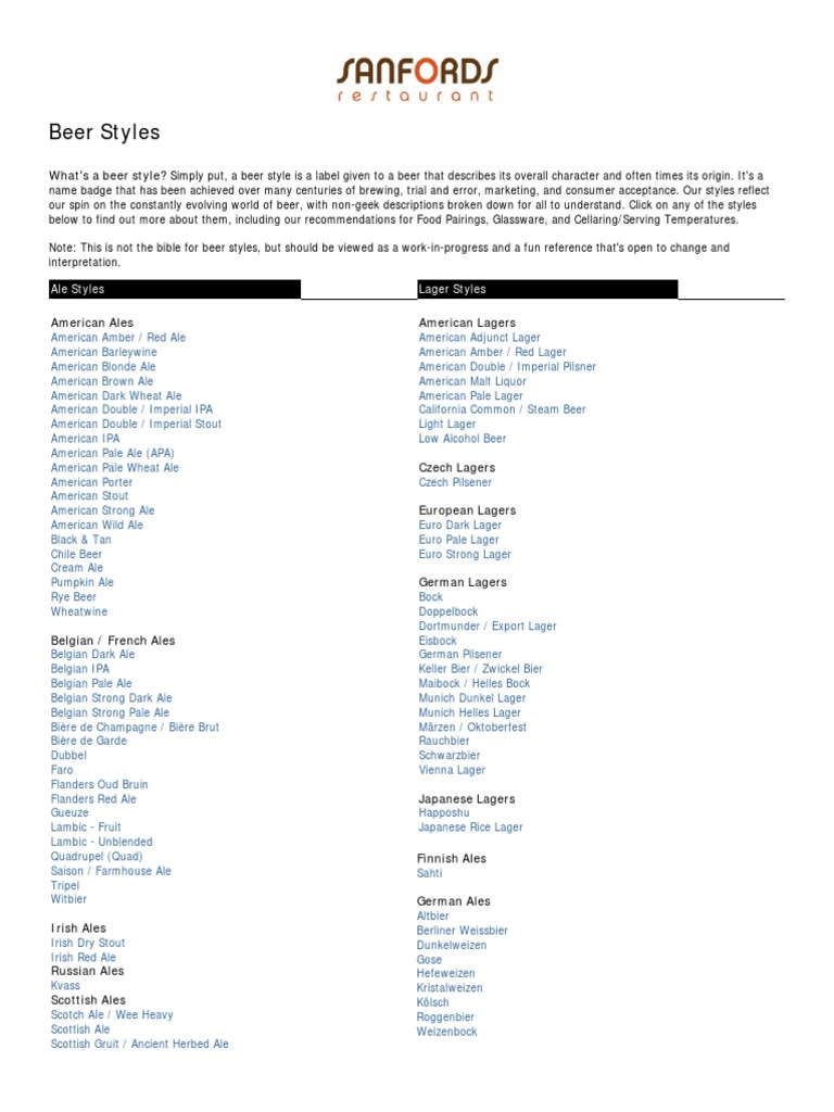 Understanding Beer Styles and Terminology | PDF | Brewing | Malt
