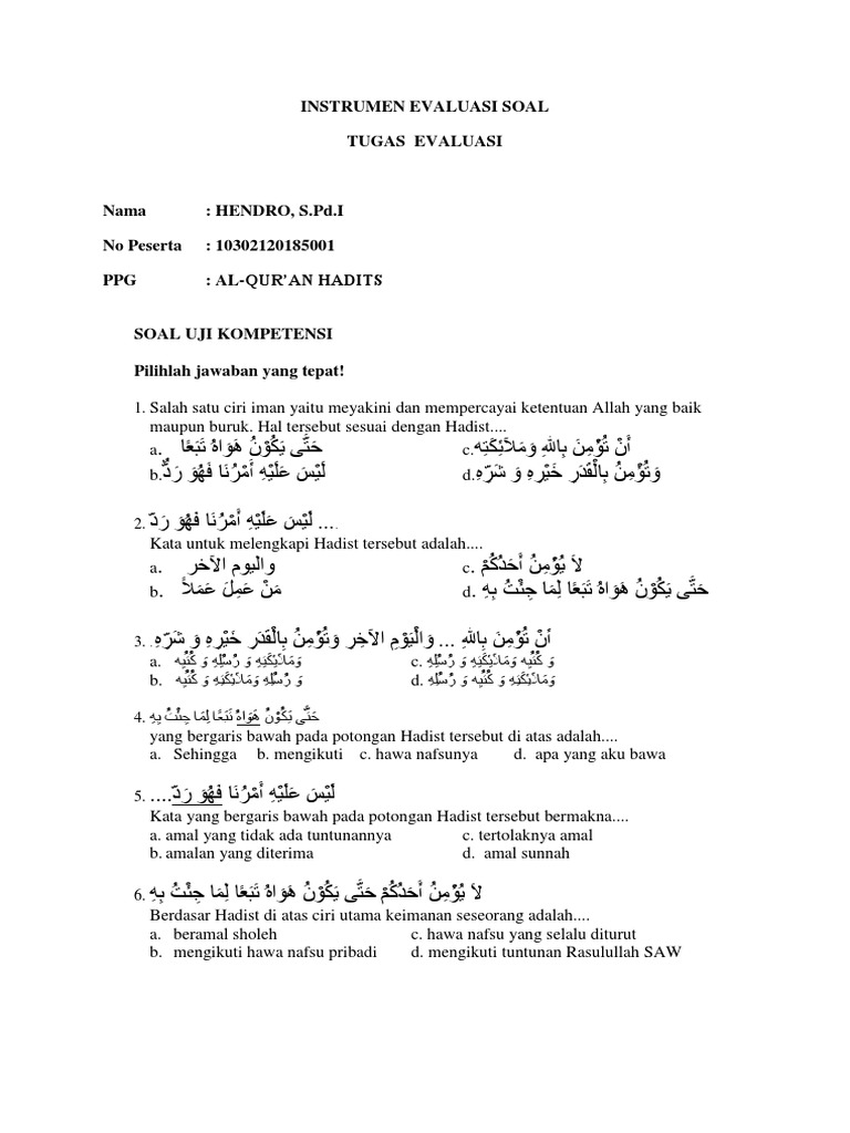 Instrumen Evaluasi Soal 2 | PDF