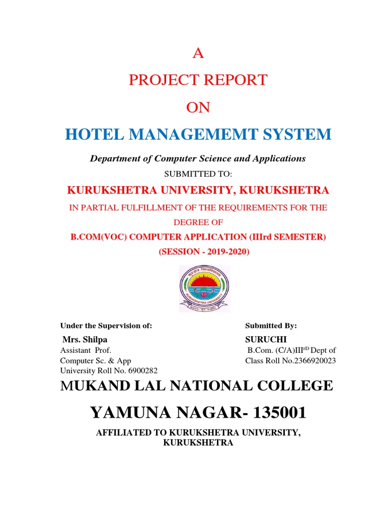 Hotel Management System | PDF | Software Testing | Class (Computer ...