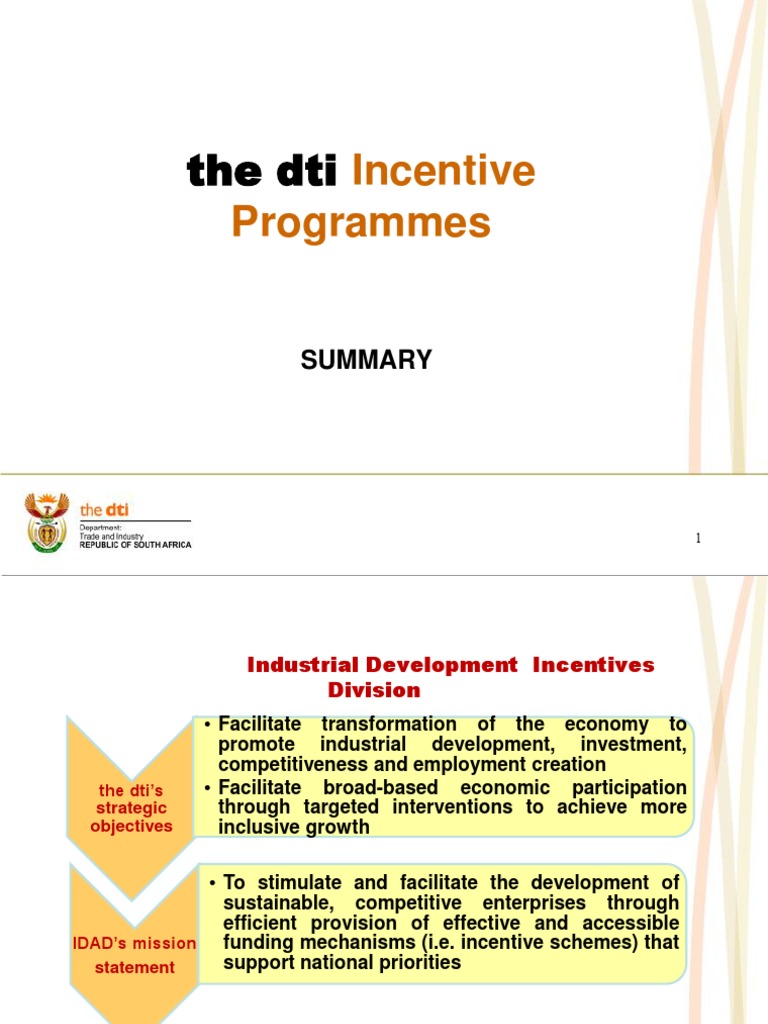 Incentive Presentation Summary | PDF | Foreign Direct Investment ...