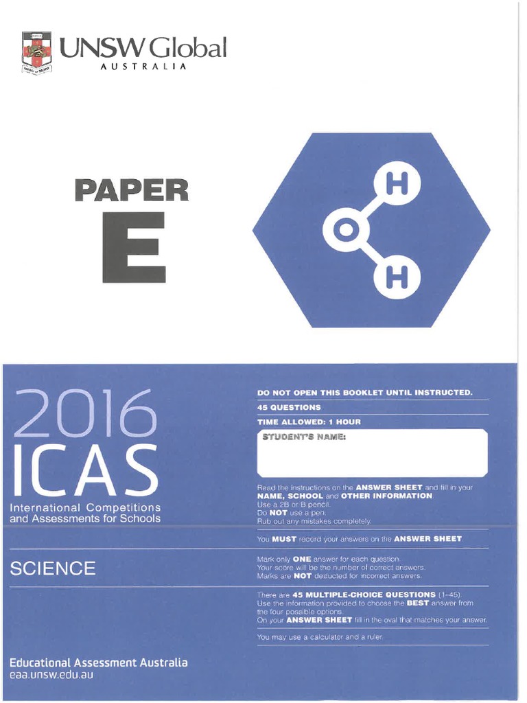 Icas Science 2016 PDF | PDF