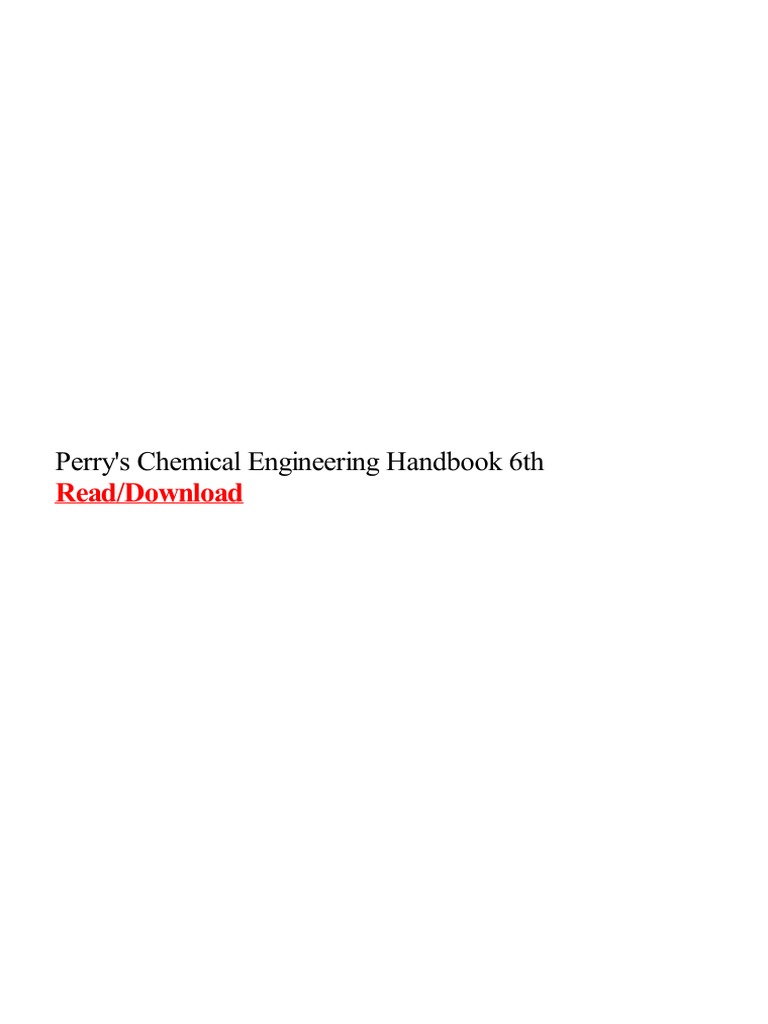 Perrys Chemical Engineering Handbook 6th PDF | PDF | Chemistry ...