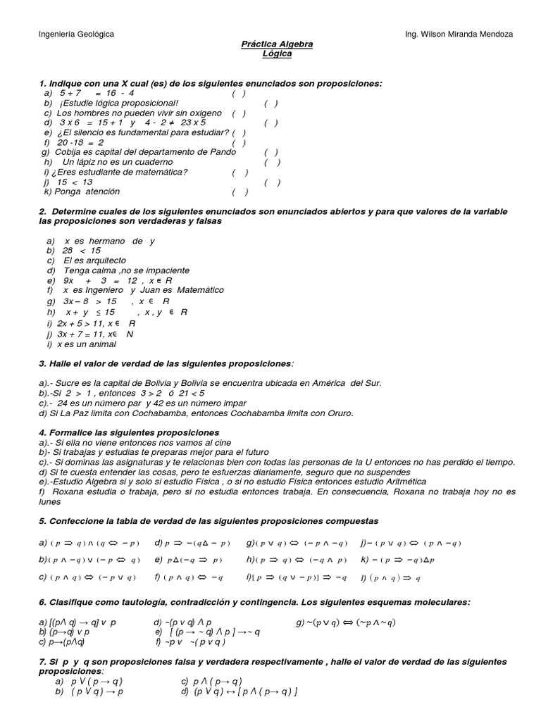 Practica Algebra - Primer Parcial | PDF | Línea (geometría) | Función ...