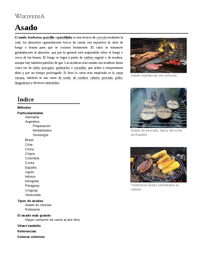 Asado | PDF | Parilla | Alimentos
